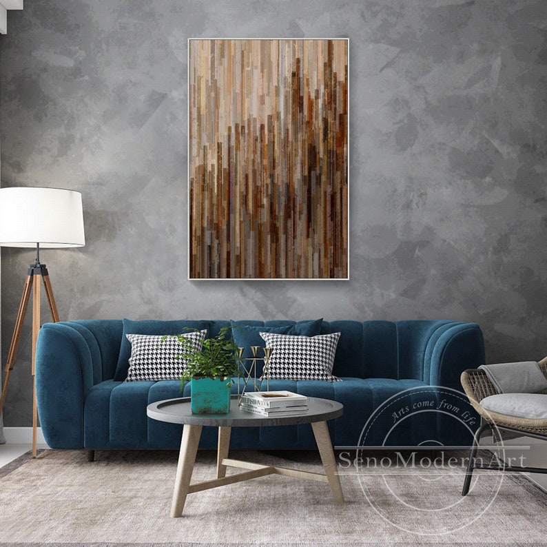 Frame Wall Art Modern Abstract Geometric Black Brown Grey - Etsy