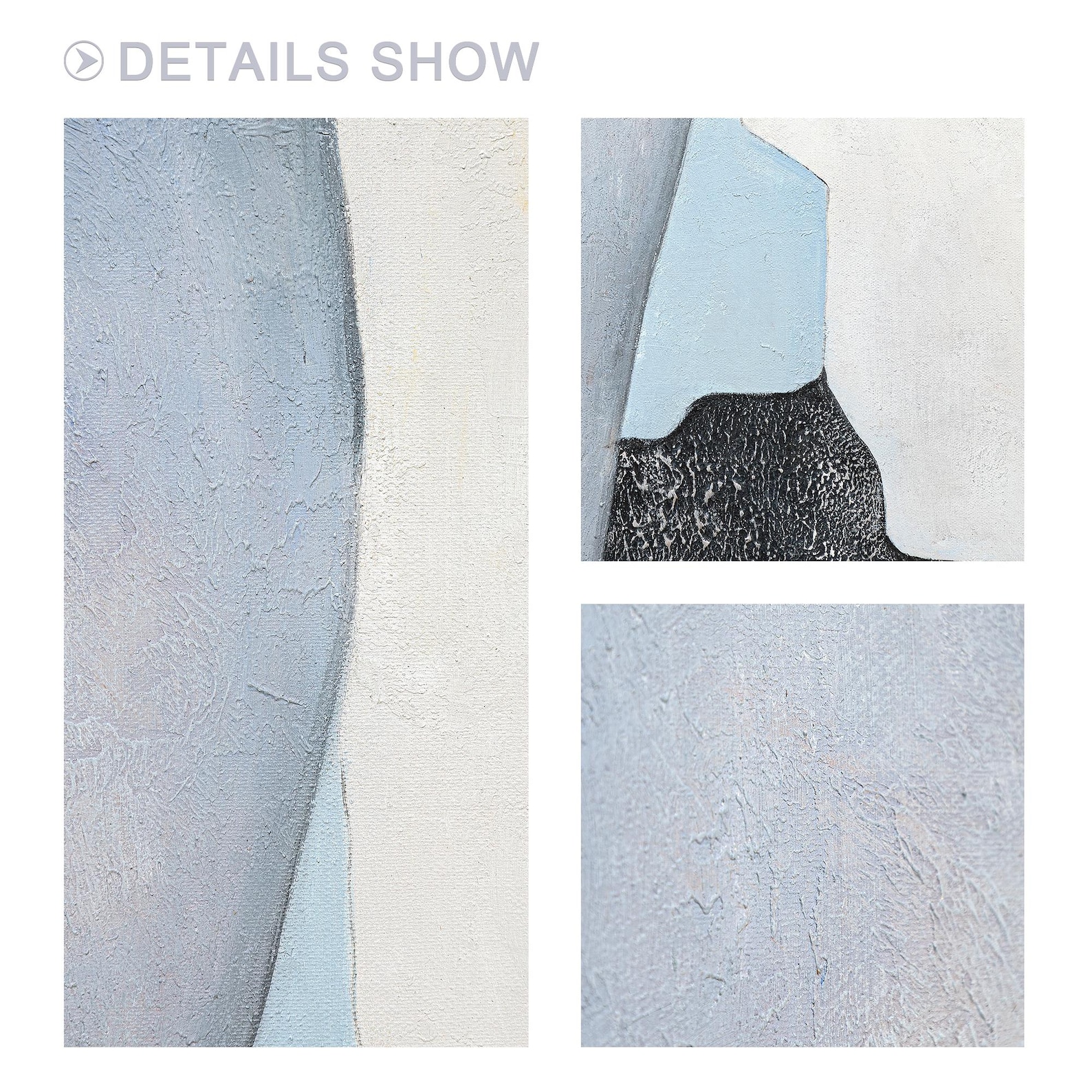 Gray Blue Textured Painting Abstract Minimalist Painting Modern ...