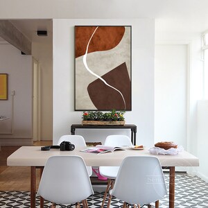 Brown Abstract Wall Art Framed Wall Art Modern Abstract - Etsy