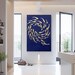 Gold Foil Fish Painting, Dark Blue Textured Abstract Art, Hand Painted ...