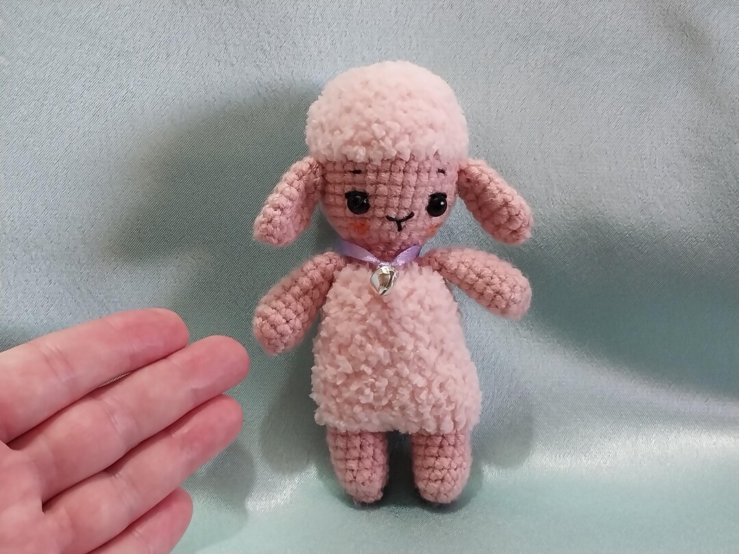 Lamb Soft Toy, Handmade Knitted Pink Lamb, Easter Interior Decor ...