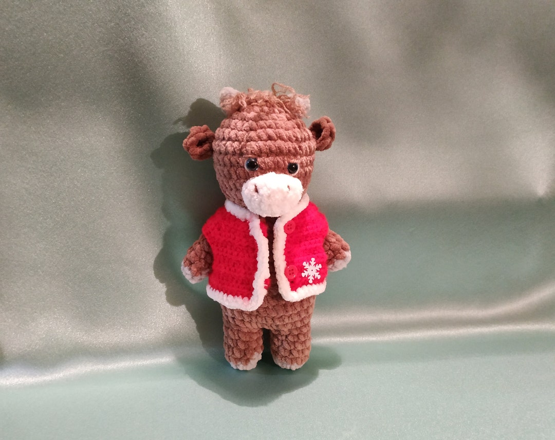 Bull, Soft Toy, Knitted Bull, Plush Bull, Nersery Decor, Amigurumi Toy ...