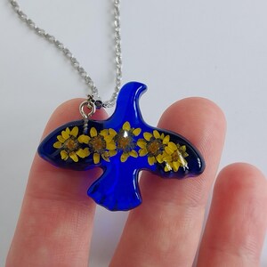 Pigeon Necklace, Pigeon With REAL Flowers Pendant Necklace, Handmade ...