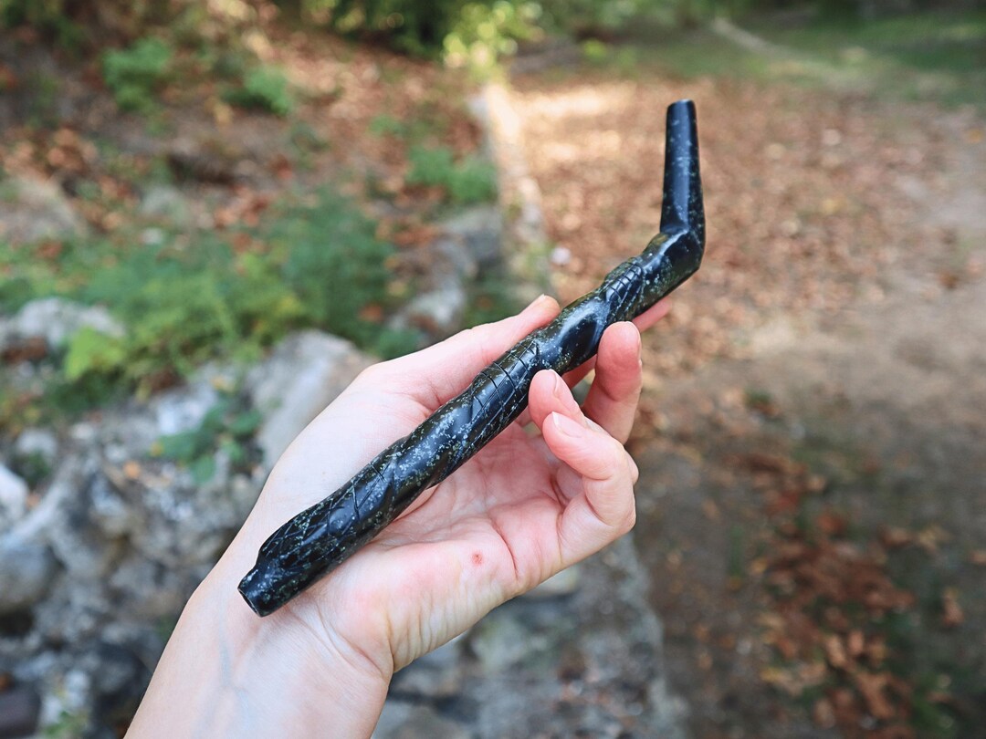 Tepi Serpent Snake Serpentine Stone Artisan Handmade Ceremonial Pipe ...