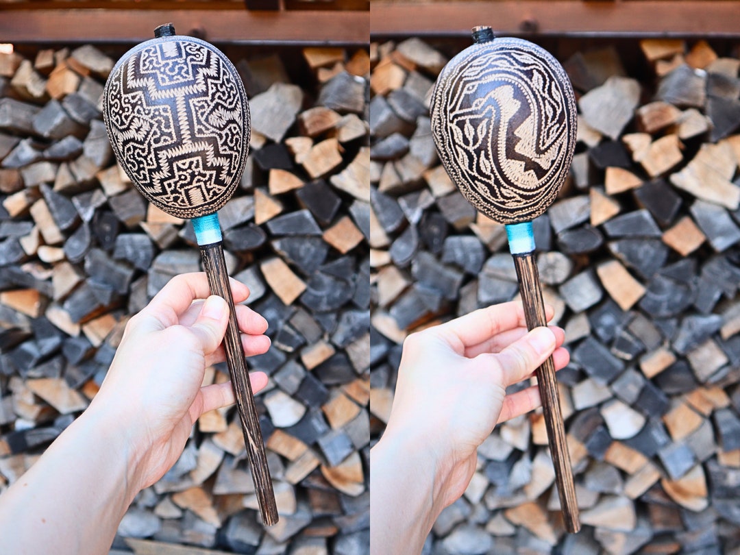 Shipibo Maraca Big Ayahuasca, Serpent, Snake, Chacruna & Arkana ...