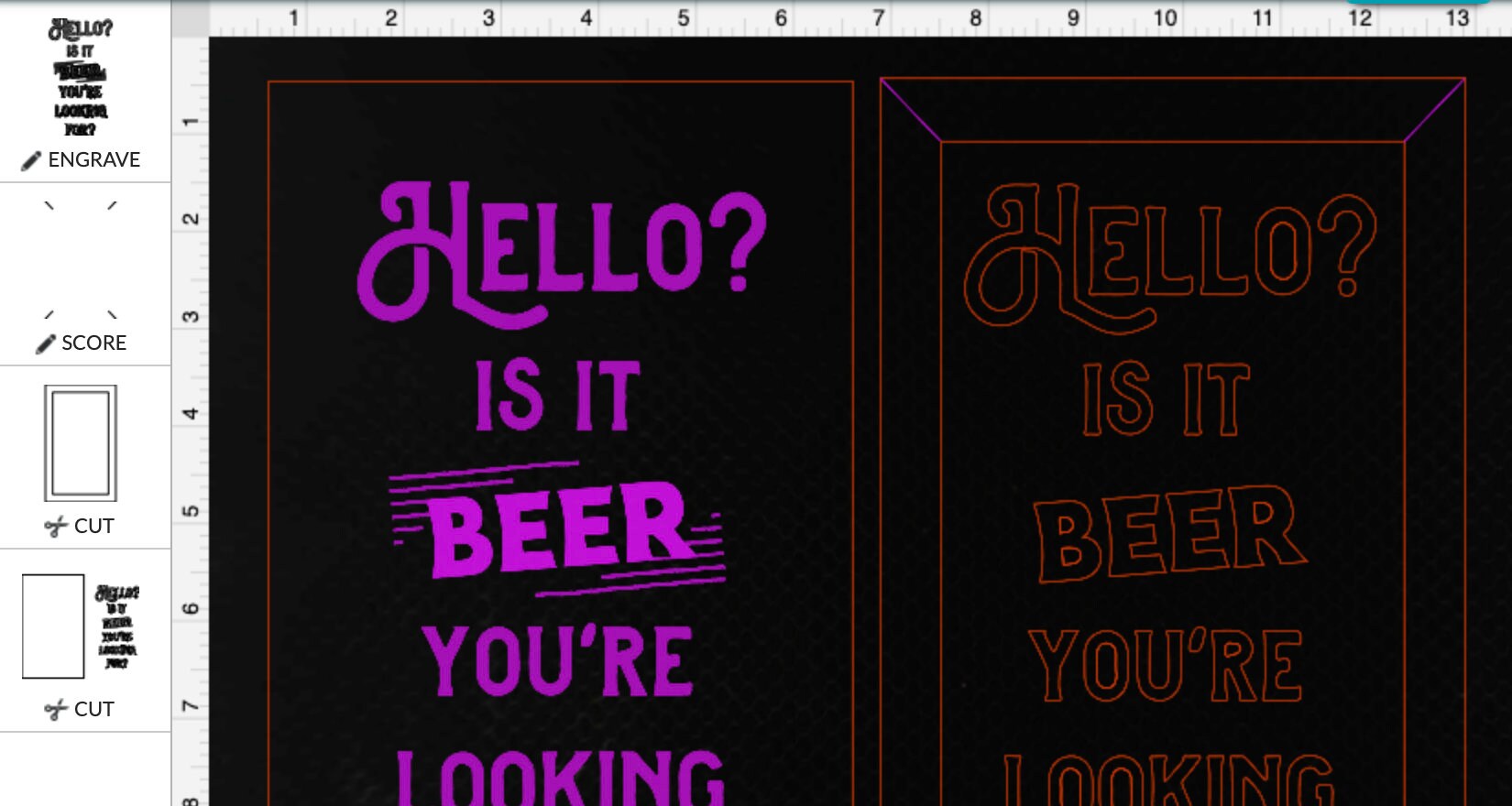 Hello Beer Sign - Digital File Only - SVG and PDF Versions - Glowforge ...