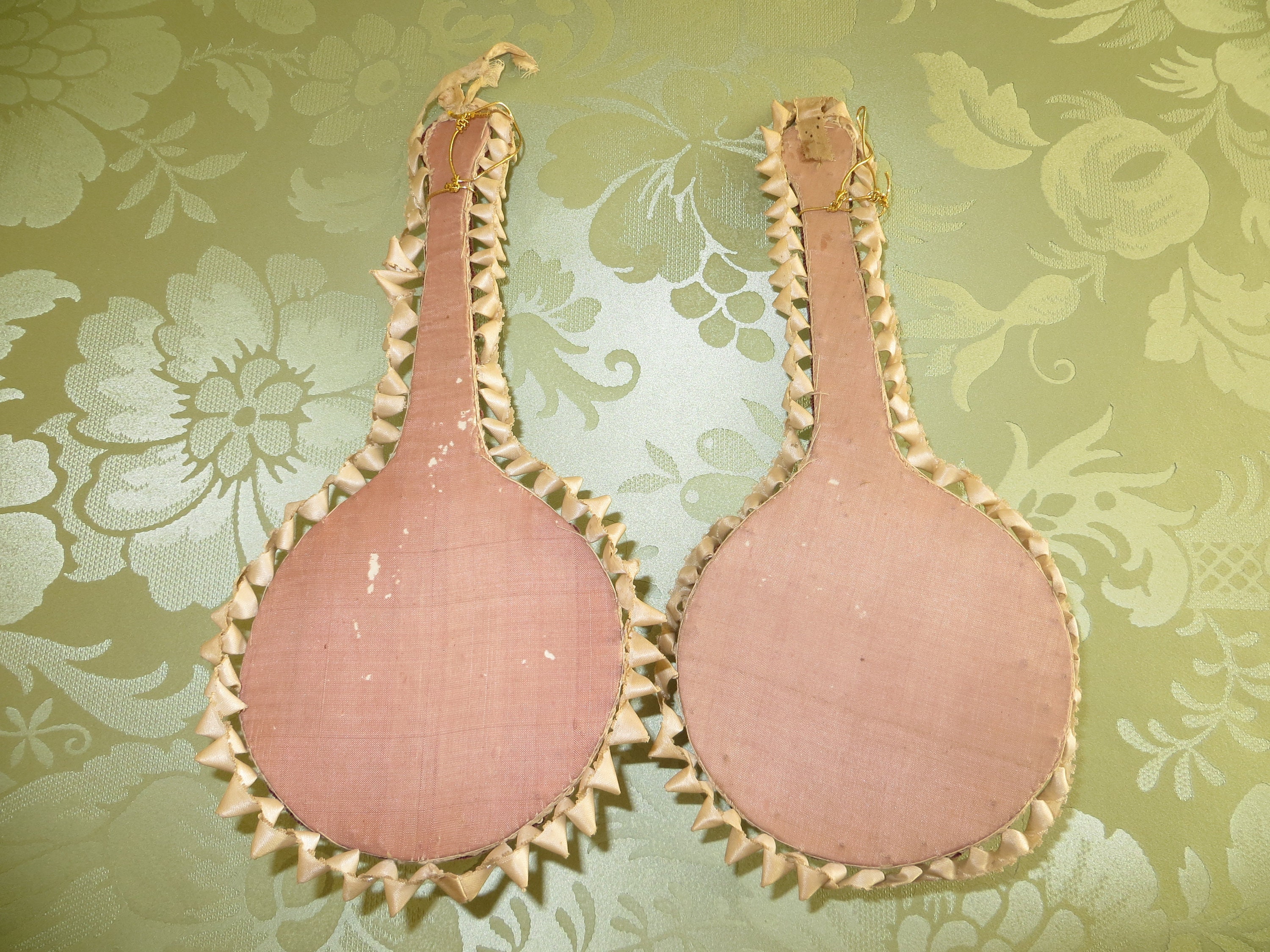 Matching Pair of Antique French Wall Hanging Pin Cushions/silk ...