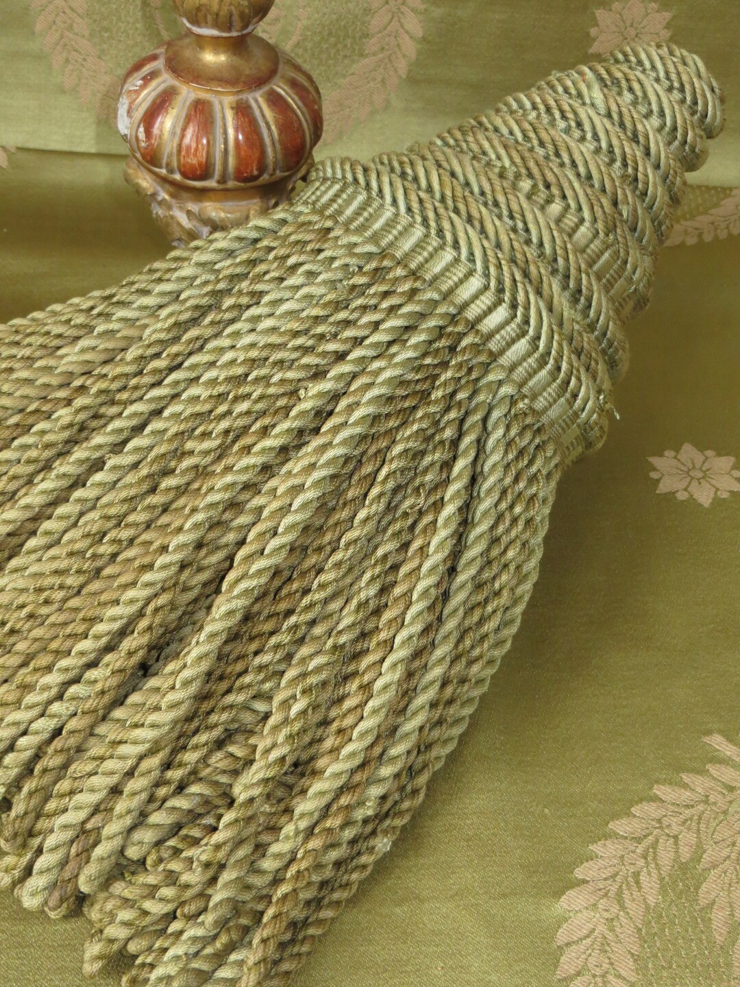 French Antique Long Bullion Trim/ 80 Inches Trim/ Green/pelmet Trim ...