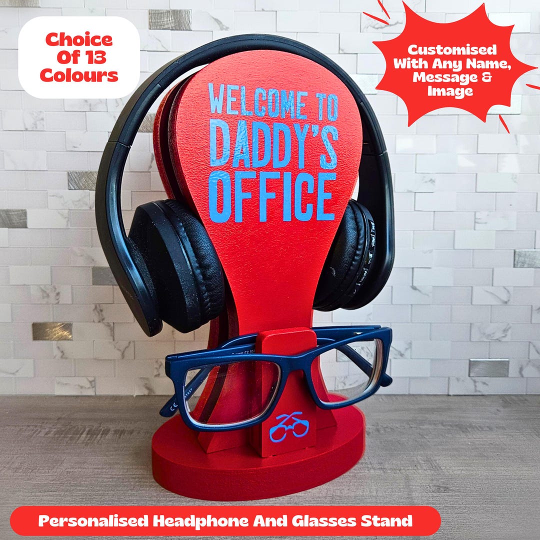 Personalized Headphone Stand, Custom Headset Holder Glasses Stand ...