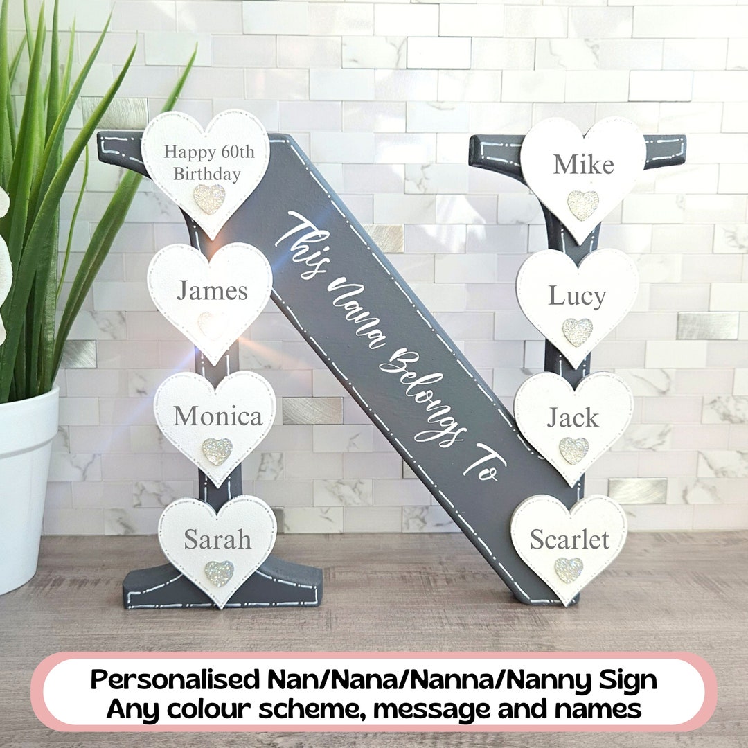 Nana Sign, Nanny Sign, Nana Plaque, Nan Gift, 60th Birthday Gift for ...