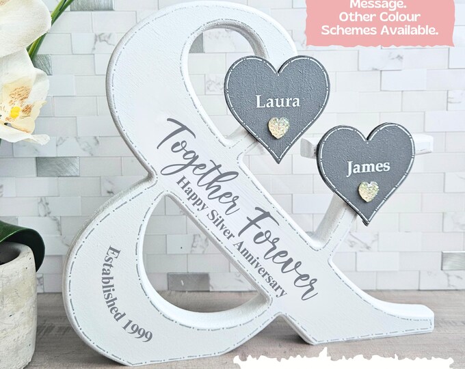 Together Forever Sign, Anniversary Plaque, Silver Wedding Anniversary ...