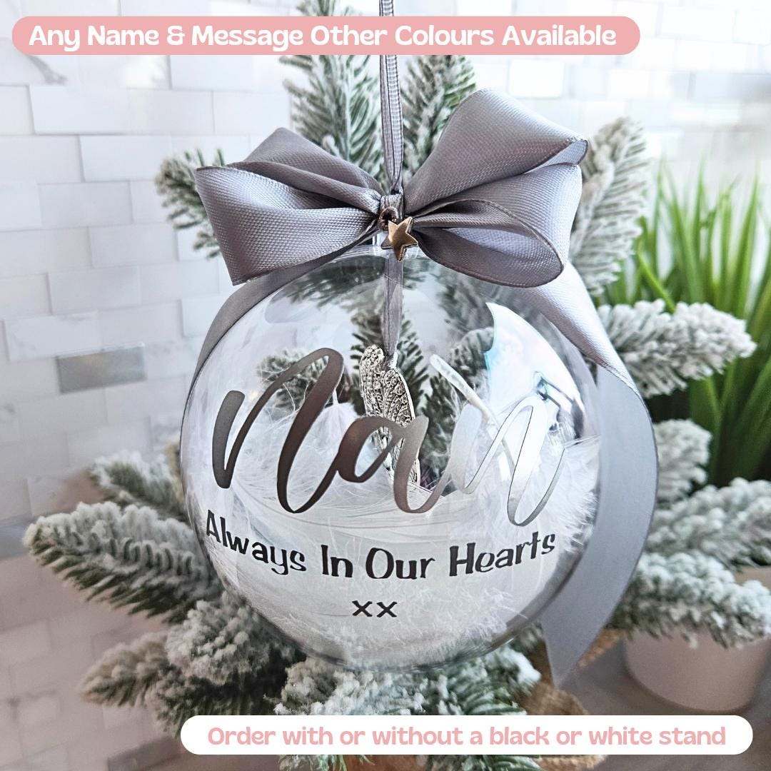 Nan Memory Ornament, Memorial Bauble With Stand, Custom Memorial ...