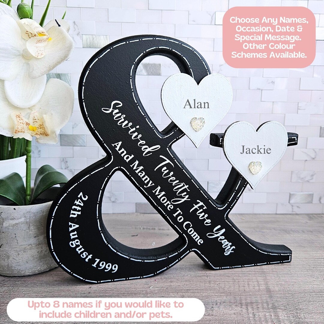 Anniversary Date Sign, 25th Anniversary Gifts for Wife 25 Years ...