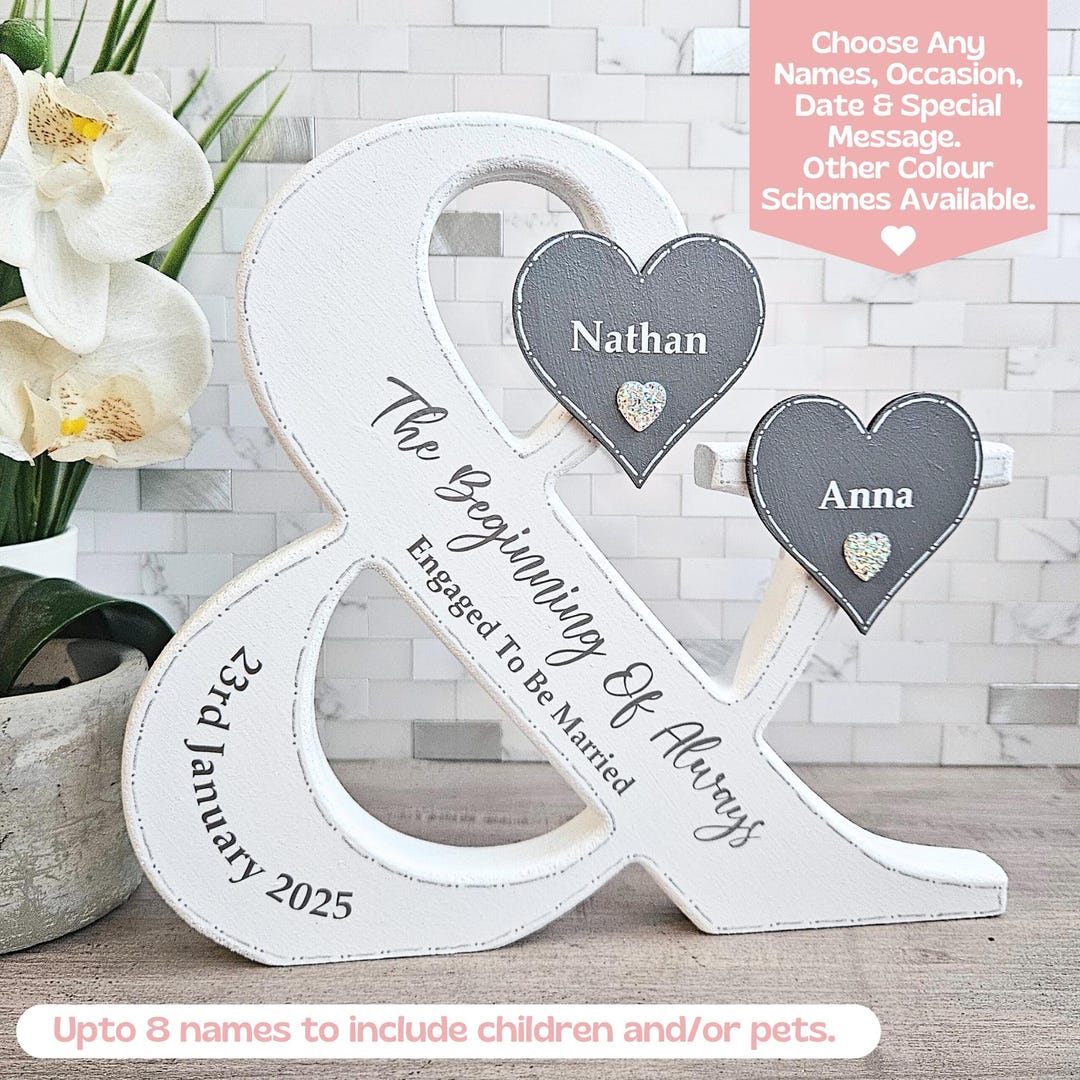 Engaged Keepsake, Engaged Sign, Custom Engagement Sign, Personalized ...