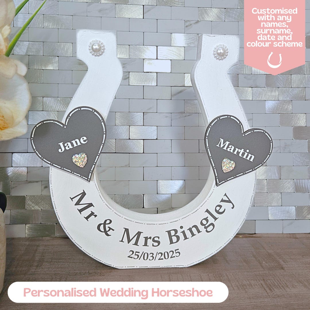 Custom Horse Shoe Gift, Good Luck Wedding Gift for Daughter Bride and ...