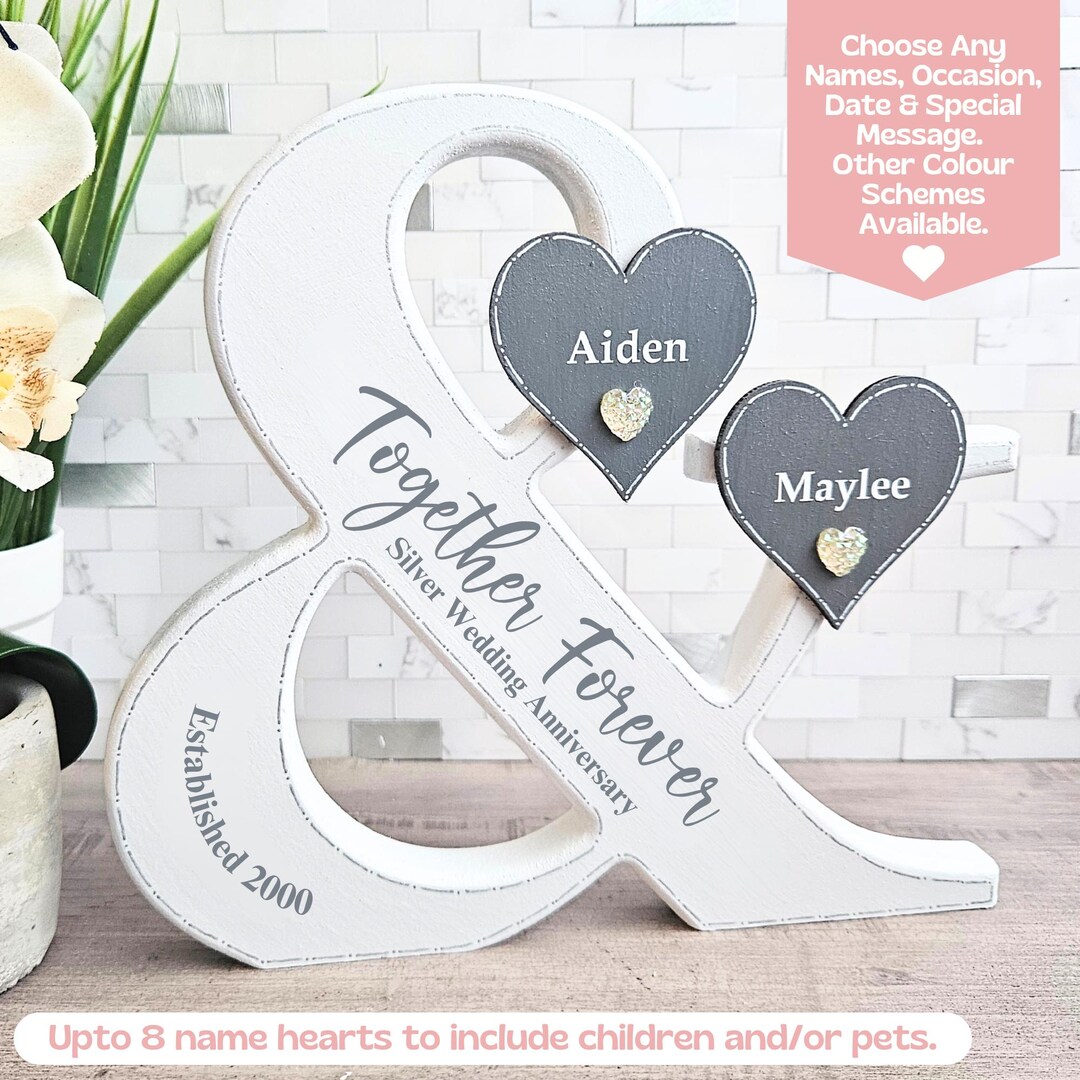 Together Forever Sign, Anniversary Plaque, Silver Wedding Anniversary ...