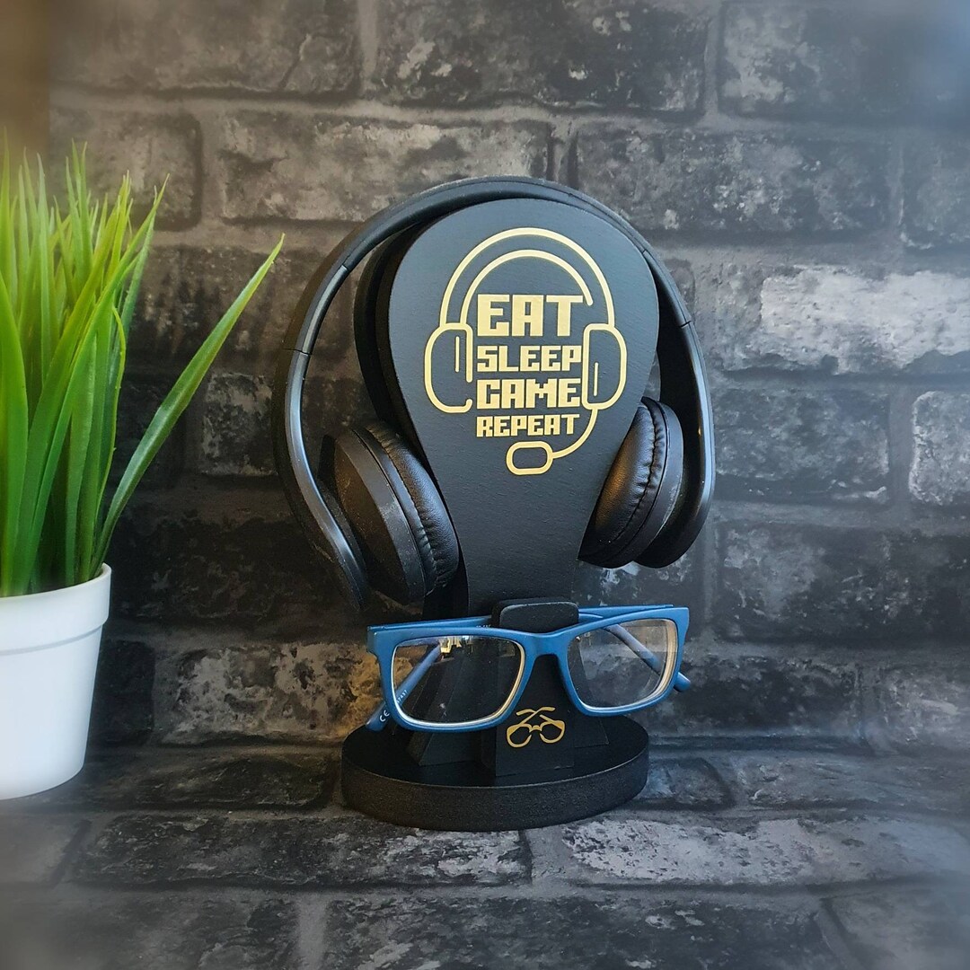 Headphone Stand Gaming Headset Stand Personalized Glasses - Etsy