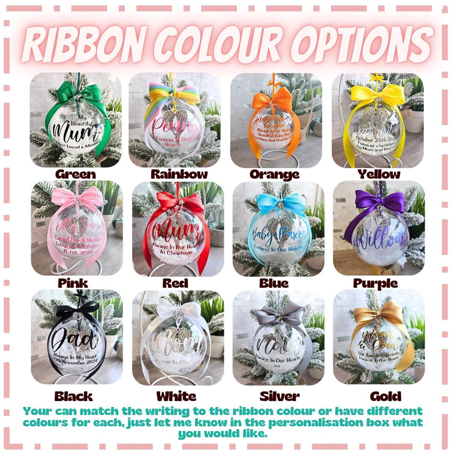 Angel in Heaven Bauble, Baby Loss Ornament With Name, Personalised ...