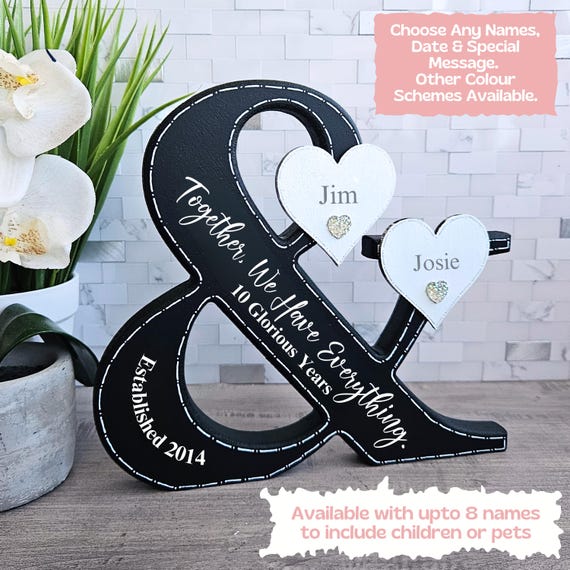 10th Wedding Anniversary Gift for Couple Ornament Established Wooden Signs 10th Anniversary Gift for Her 10 Year Anniversary Date Gift Etsy UK
