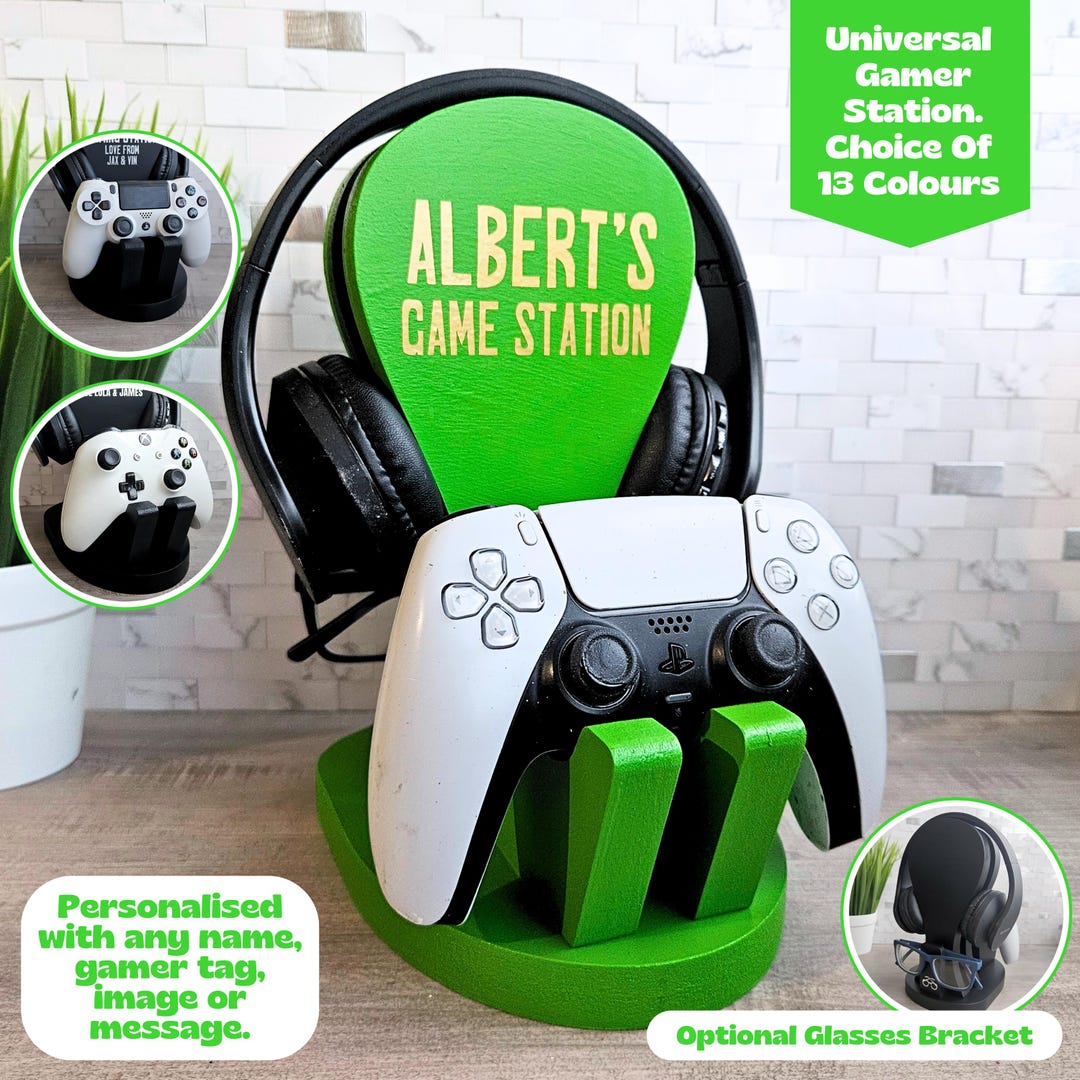 Personalised Controller Stand, Custom Charging Station, Gamer Desk ...