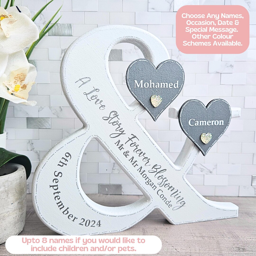 Personalized Wedding Date Sign, Custom Couple Name Sign, Romantic ...