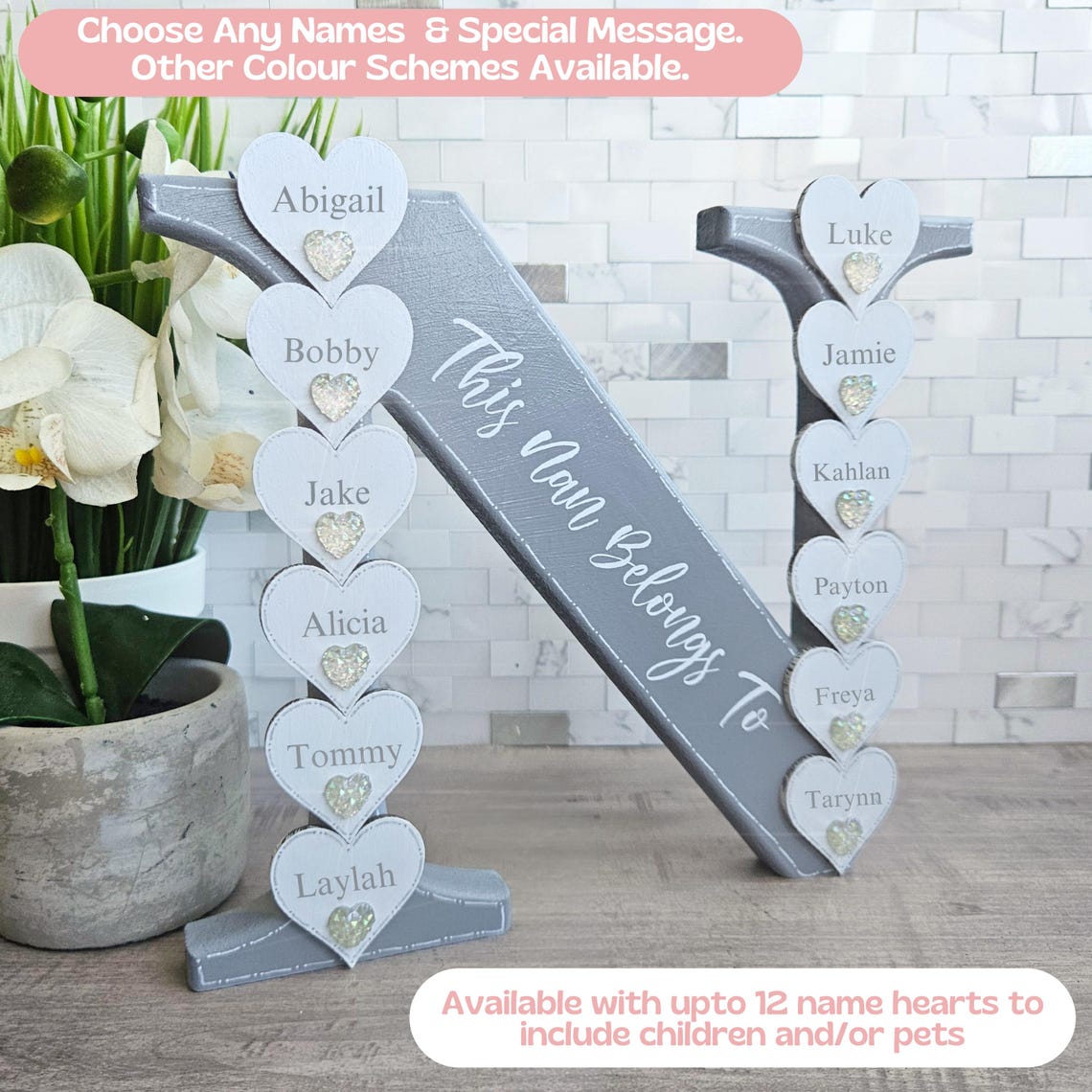 Grandkids Sign, Letter N, Nan Gift From Granddaughter, 60th Birthday ...