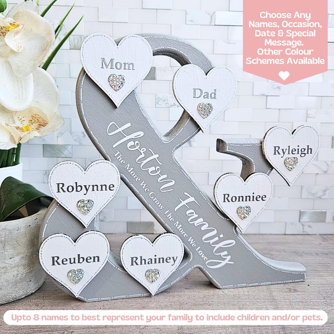 Personalized Family Name Sign With Kids Names, Last Name Sign, Family ...
