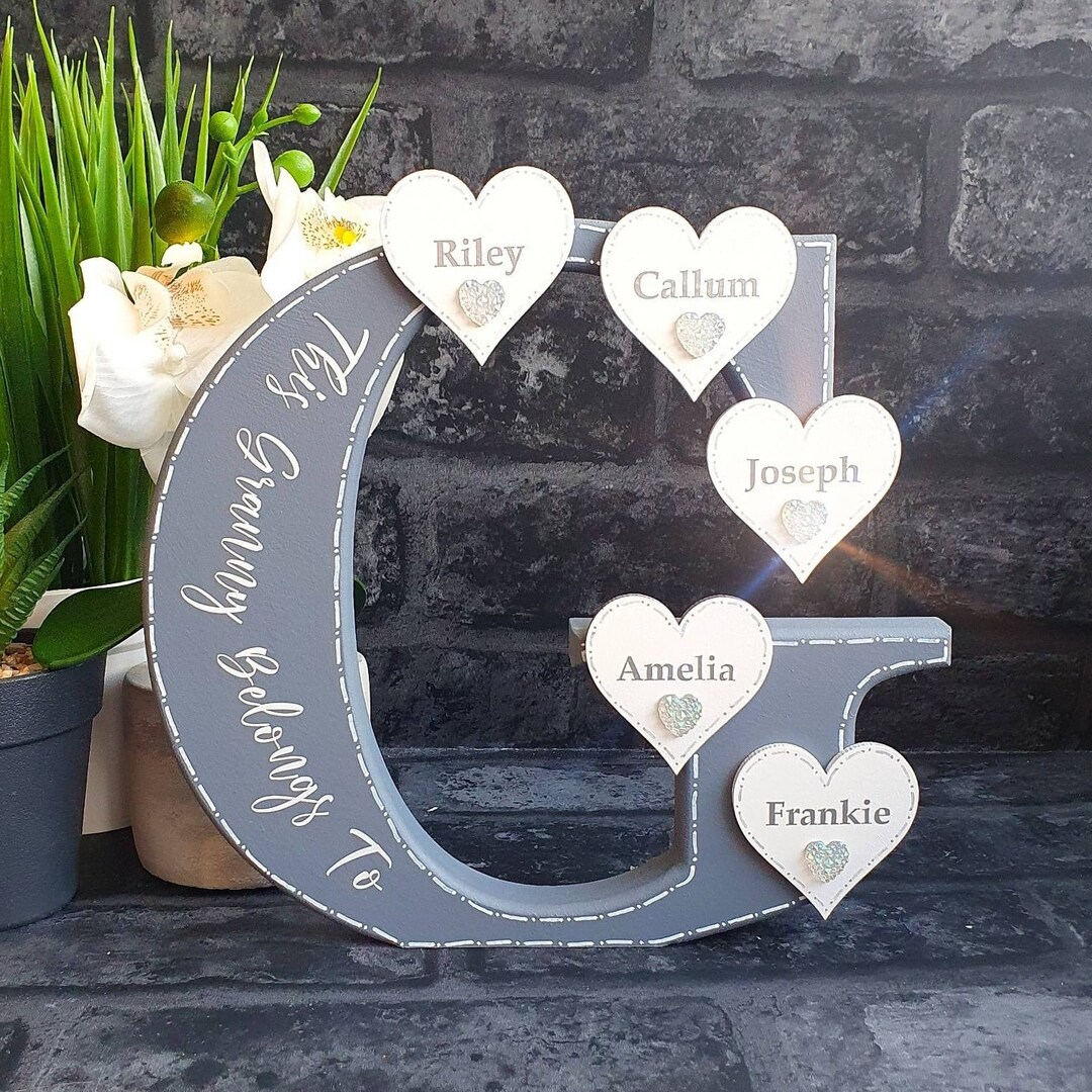 Grandma Sign With Names, Gran Mothers Day Gift for Grandma Plaque, Gran ...