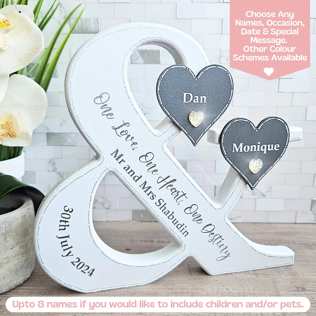 Custom Love Sign, Wedding Date Gift, Wedding Name Sign, Mr and Mrs ...