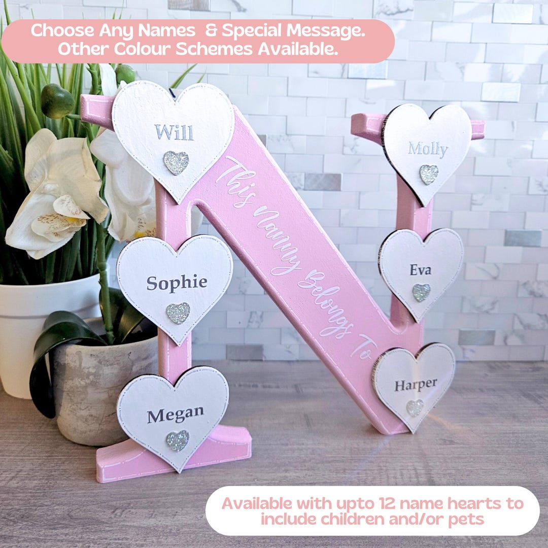 Monogram Name Sign, Nanny Sign, Personalised Nanny Mothers Day Gift for ...