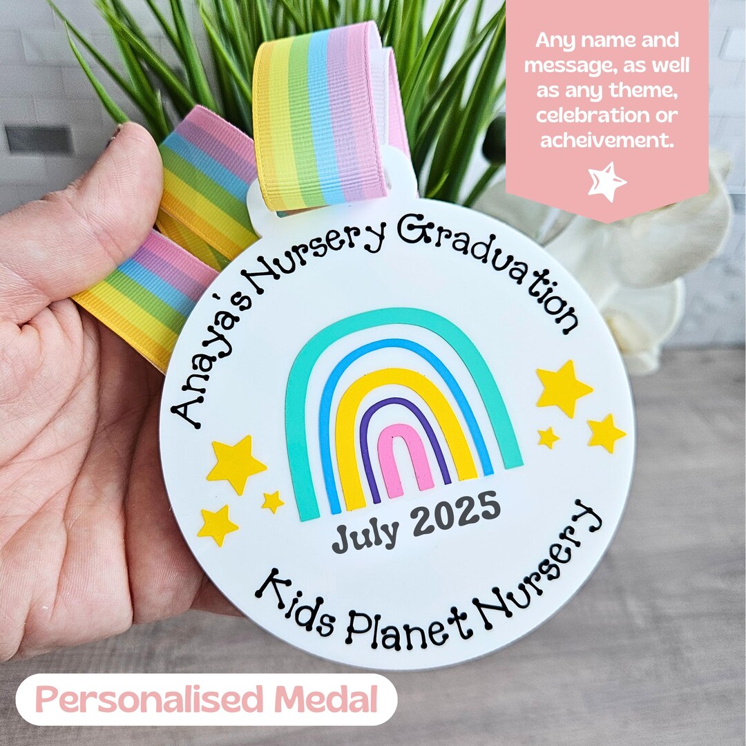 Nursery Graduation Medal Kids Preschool Graduation Badge, Girls ...