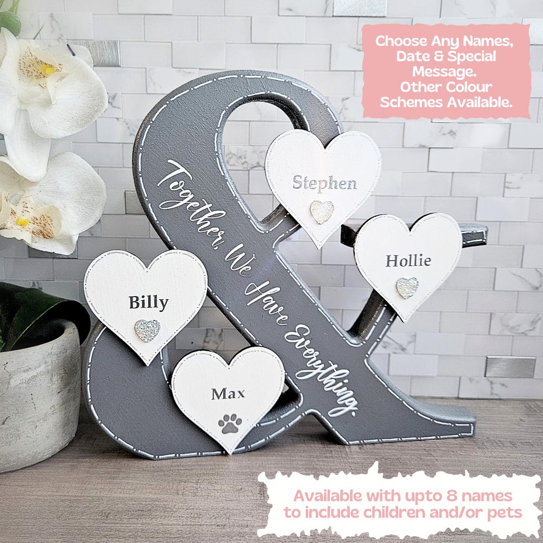 Personalised Family Sign With Kids Names, Family Name Plaque, Custom ...