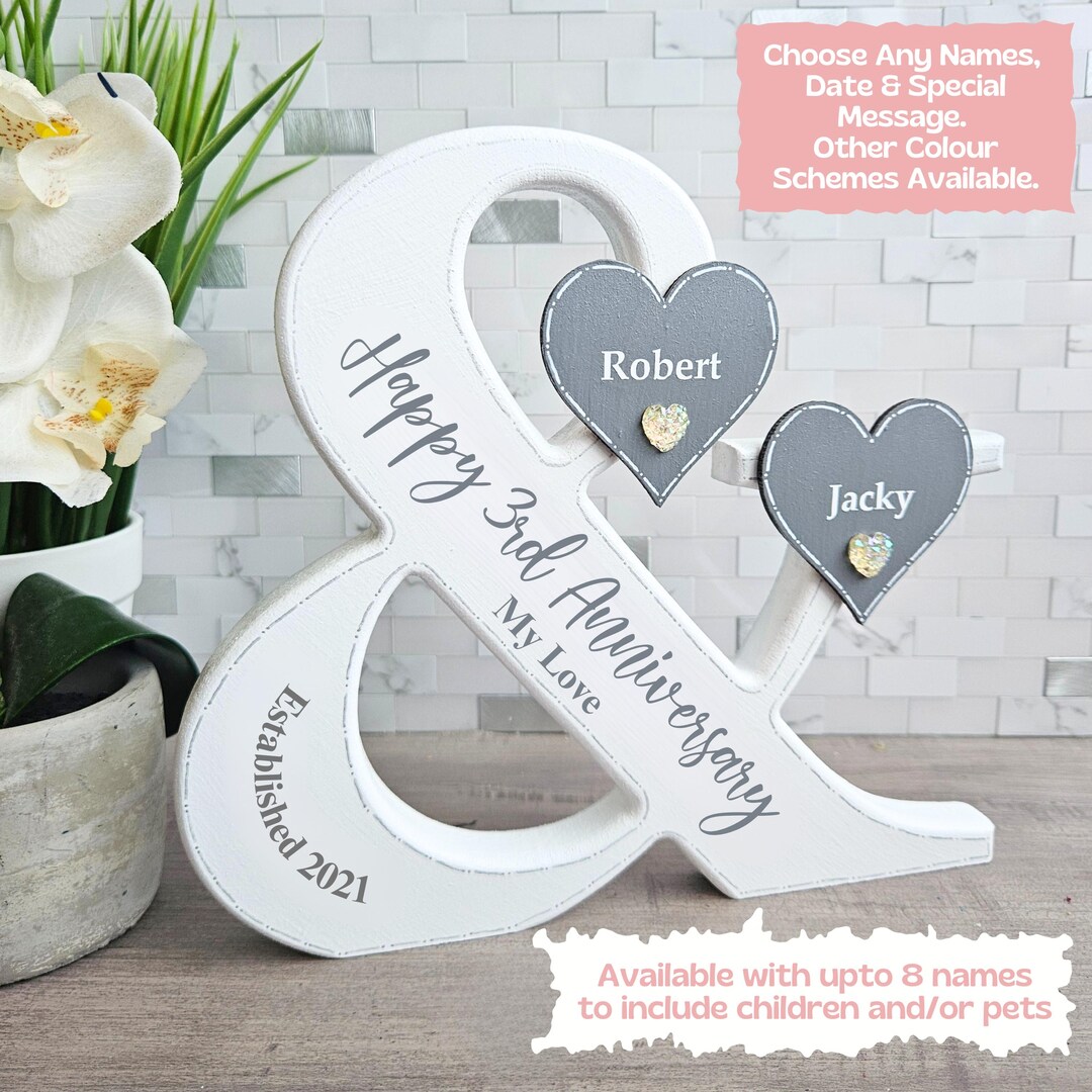 Happy 3rd Anniversary Keepsake, 3rd Wedding Anniversary Gift for Her 3 ...