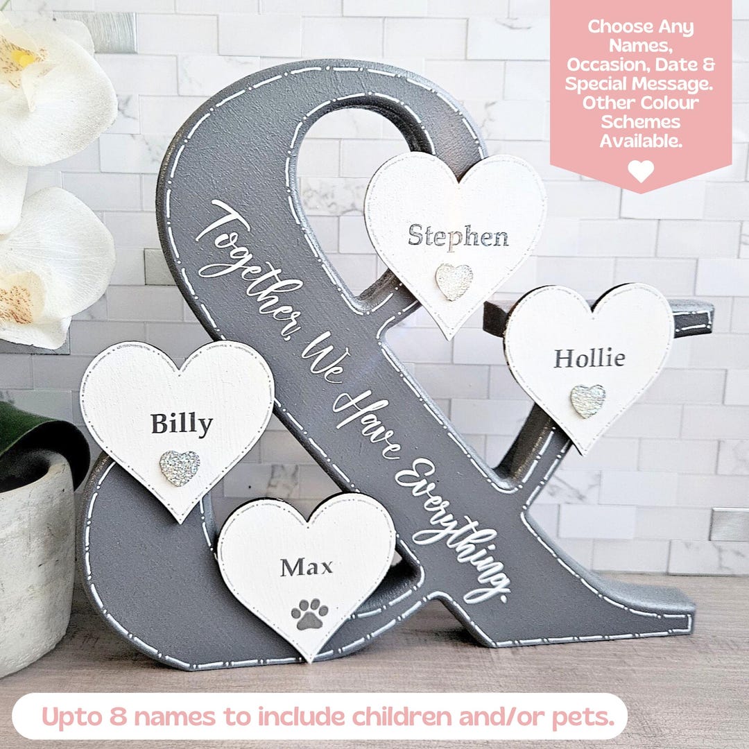 Personalised Family Sign With Kids Names, Family Name Plaque, Custom ...