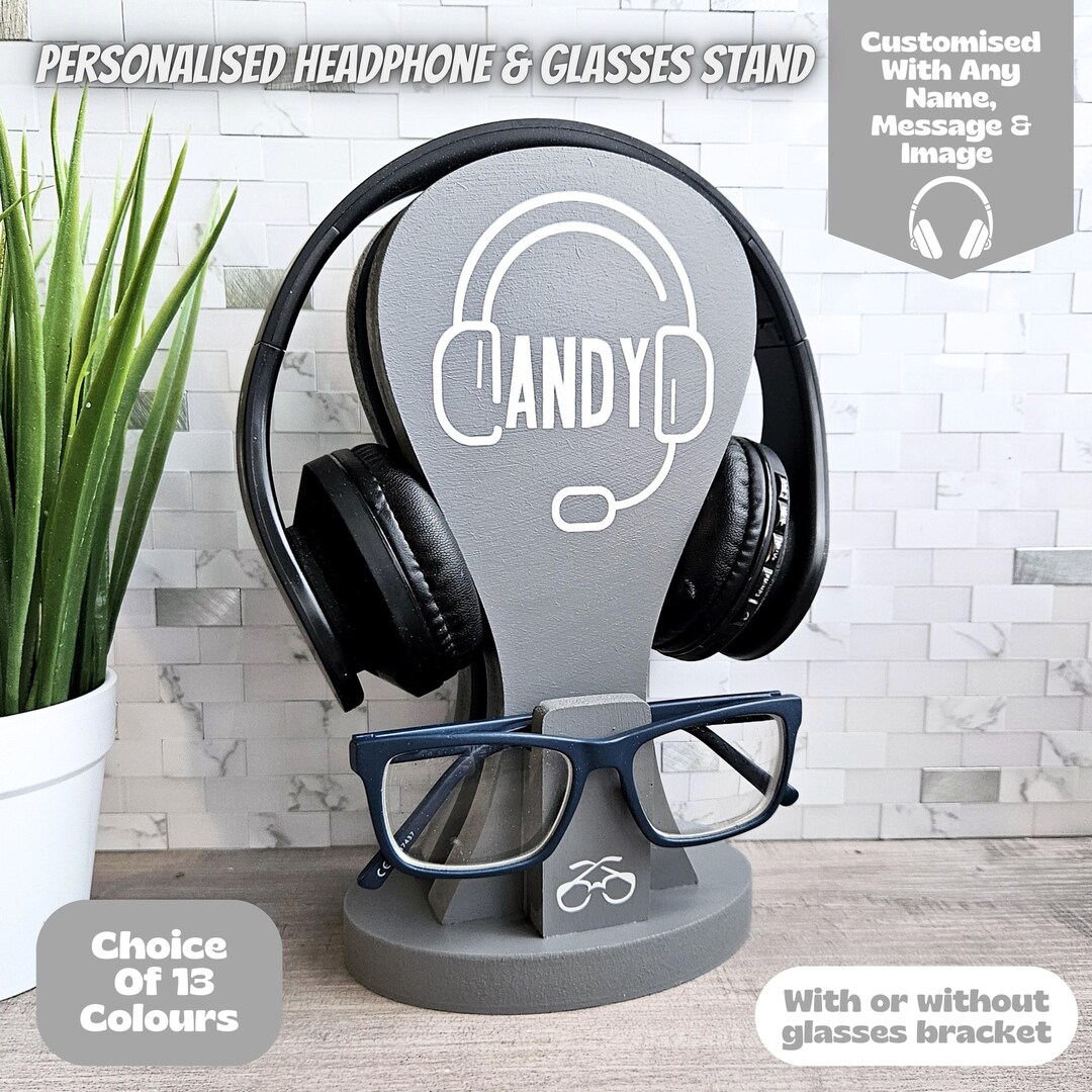 Custom Headphone Stand, Personalized Headset Stand, Glasses Holder ...