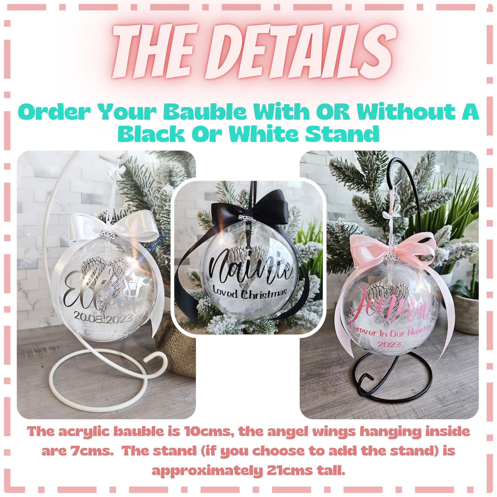 Angel in Heaven Bauble, Baby Loss Ornament With Name, Personalised ...
