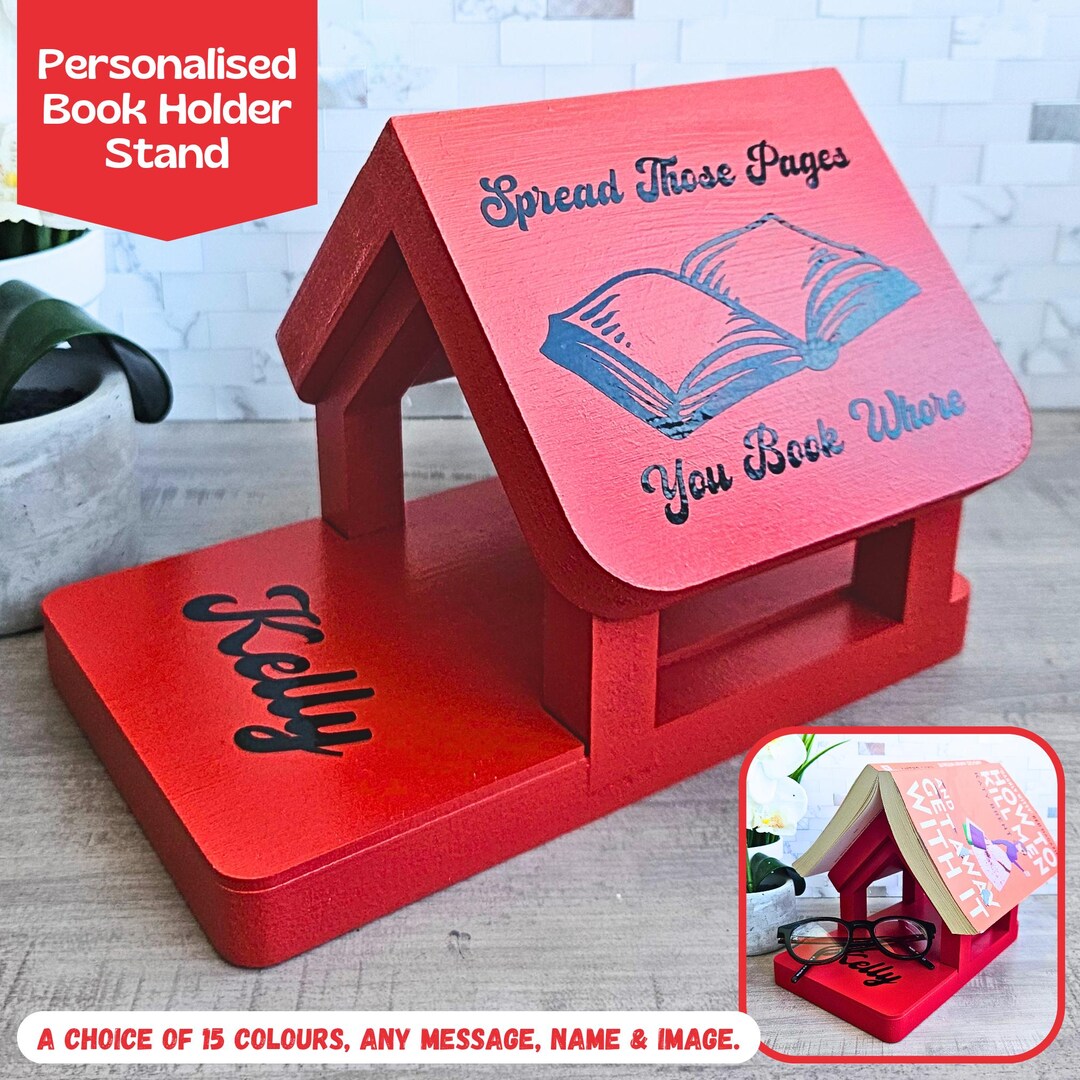 Custom Book Holder Wood Book Stand Personalized Book Nook Fantasy ...
