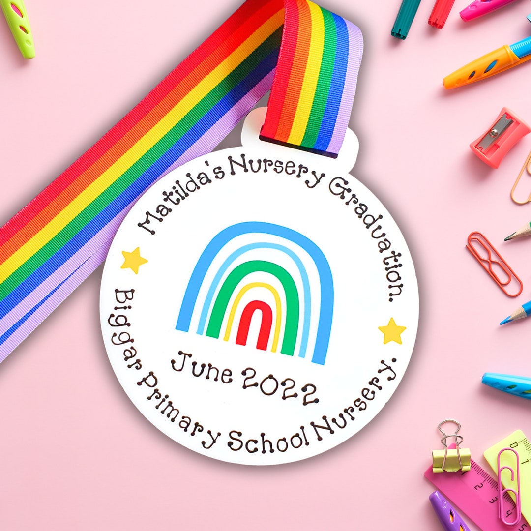 Nursery Graduation Medal Kids Preschool Graduation Badge, Girls ...