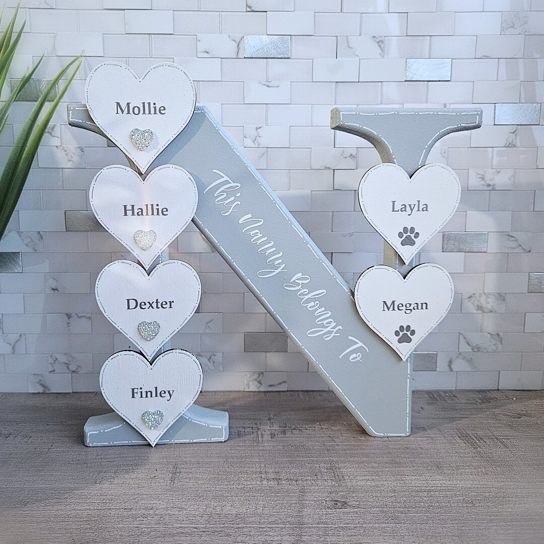 Nana Sign, Grandchildren Sign, Personalised Nanny Gift From Kids, Nan ...