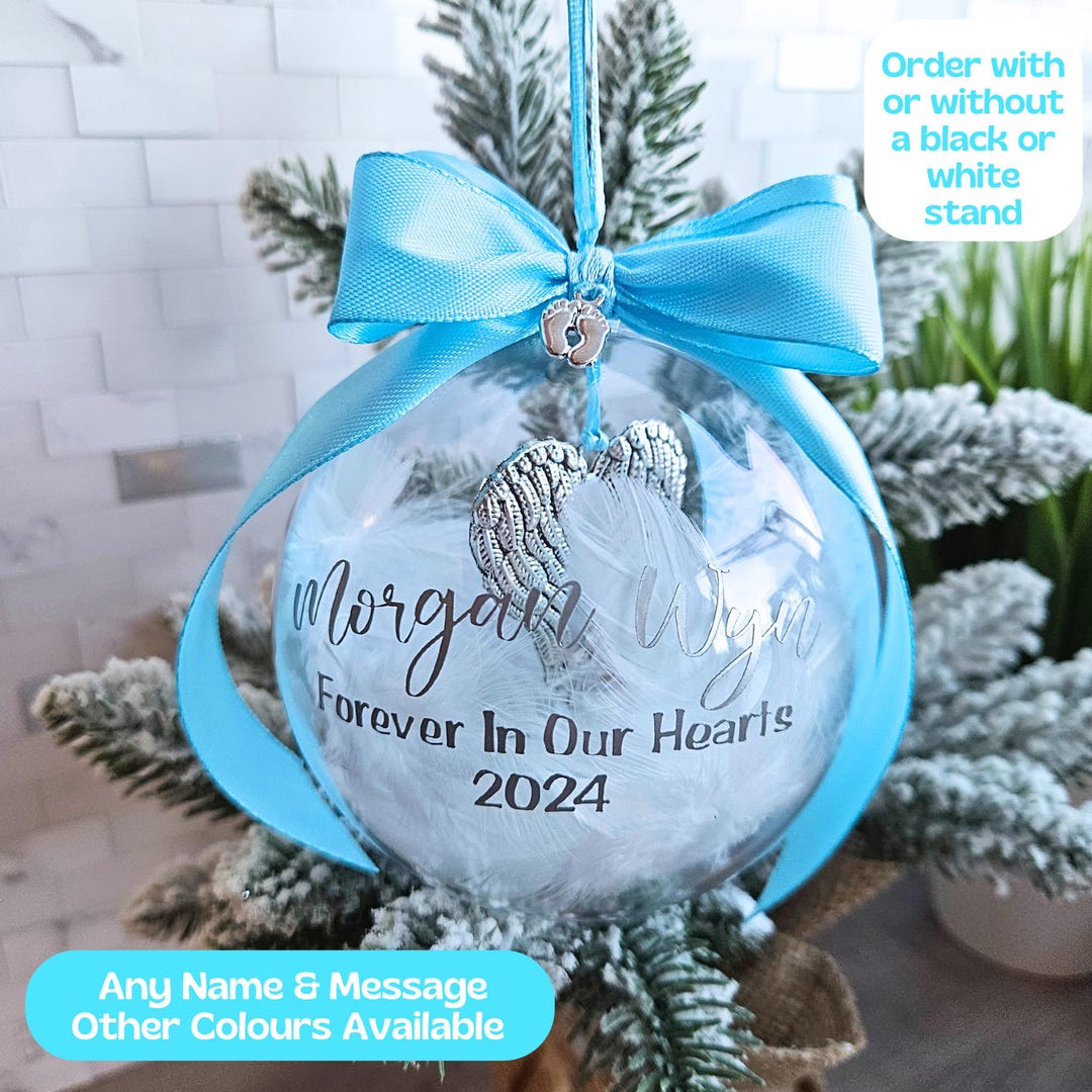 Angel in Heaven Bauble, Baby Loss Ornament With Name, Personalised ...