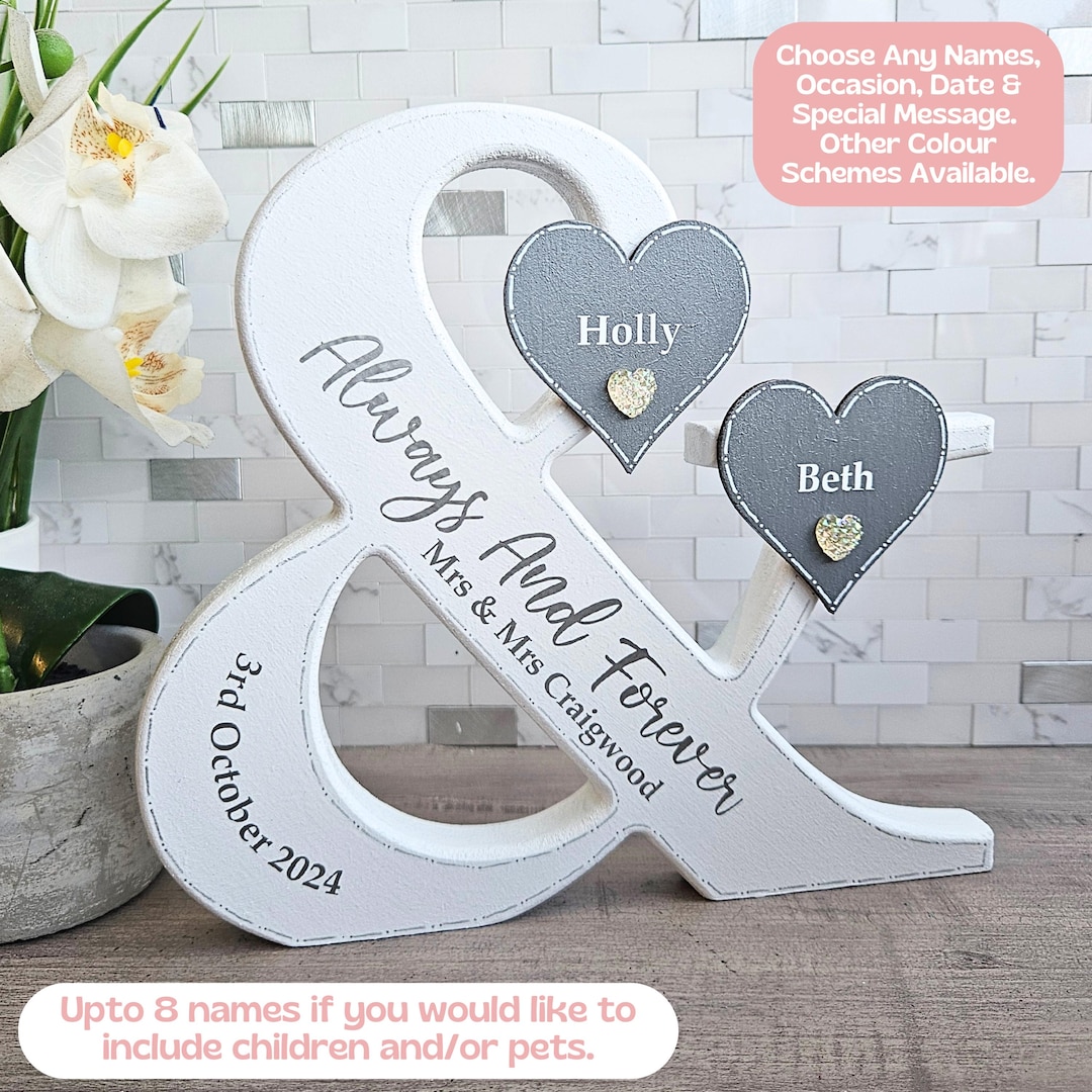 Couple Name Sign, Wedding Established Sign, Mrs and Mrs Wedding Gift ...