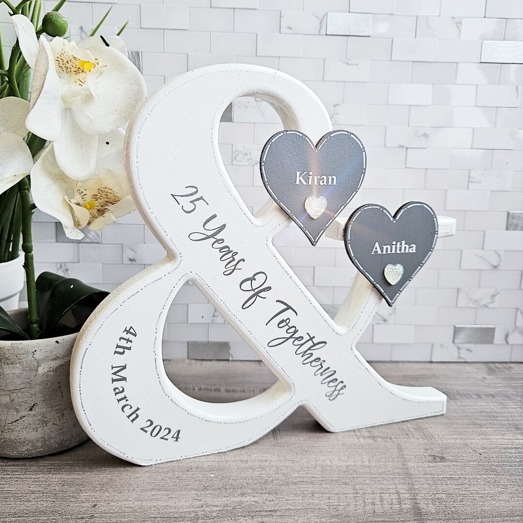 Anniversary Date Sign, 25th Anniversary Gifts for Wife 25 Years ...