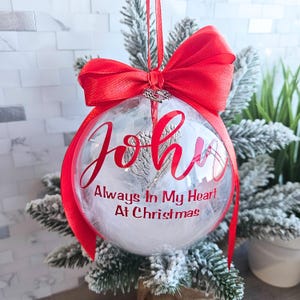 Memorial Bauble, in Loving Memory Ornament Lost Loved One Gift, Dad ...