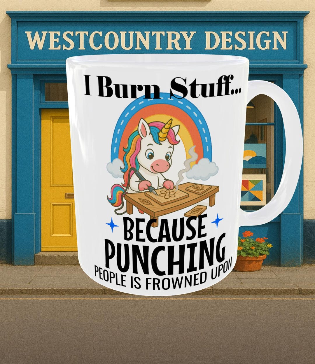 Funny Unicorn for the Pyrography Lover Novelty Mug Gift. Ceramic Coffee ...