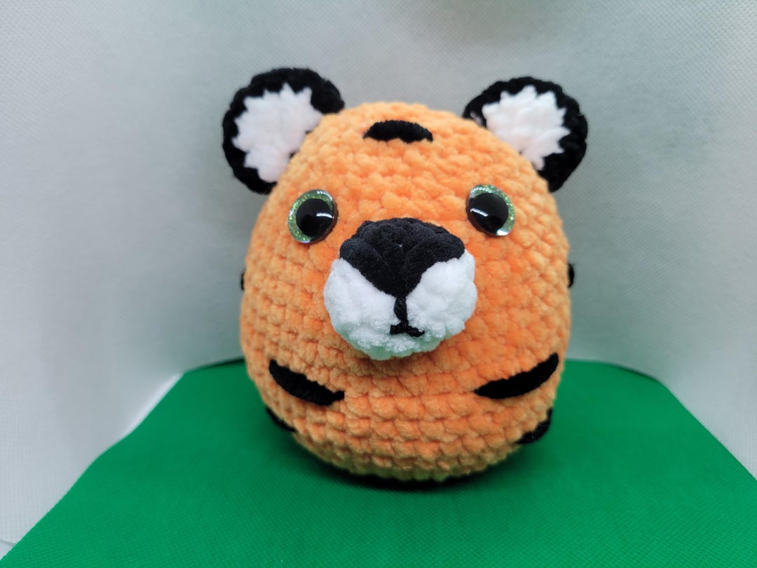 Tiger Squishy Plushie, Handmade Crochet Stuffed Animal - Etsy