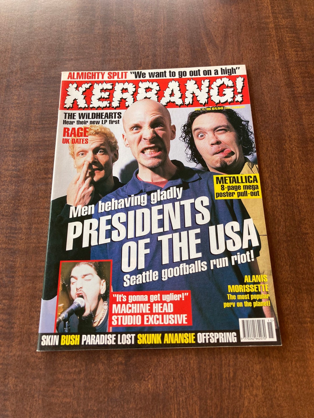 KERRANG! Rock Magazine Presidents of the U.S.A. April 13 1996 Metallica ...