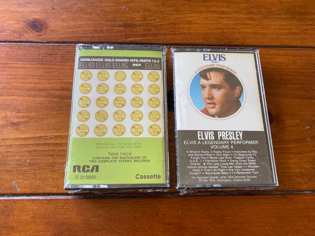 Sealed - Elvis Presley 2 Cassette Tapes Worldwide Gold Award Hits Parts ...