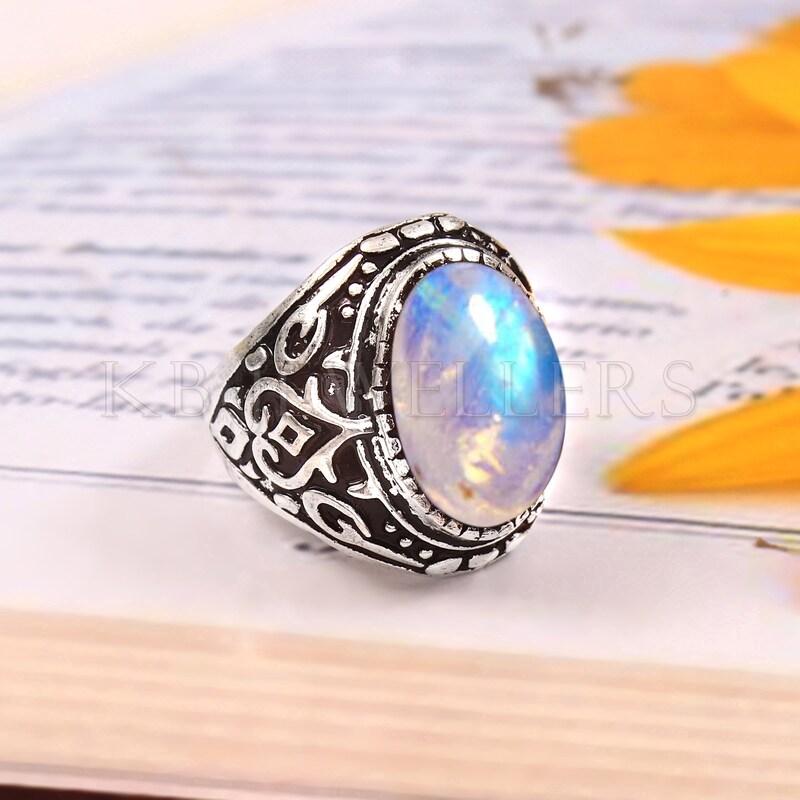 Mens Moonstone Ring - Etsy