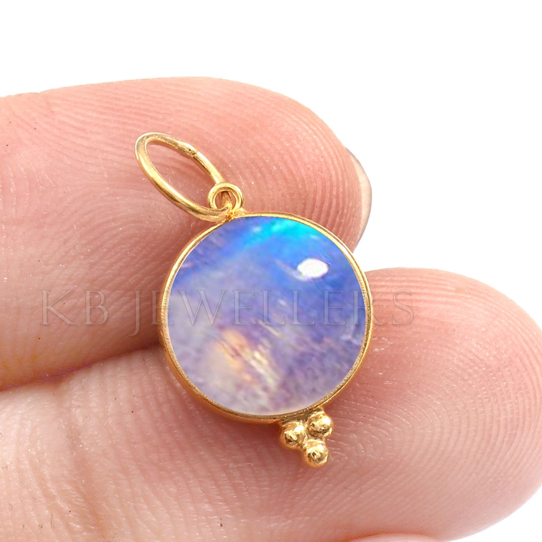 Natural Moonstone Charm 18k Solid Gold Charm Handmade Charm - Etsy