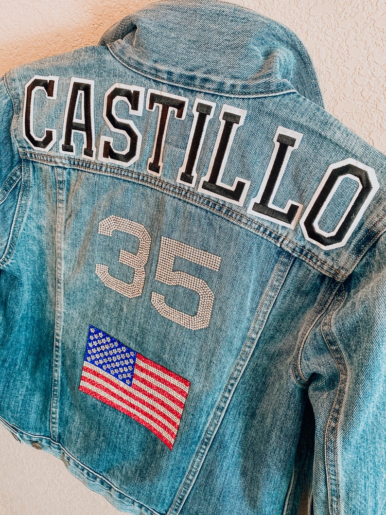 Custom Sports Team Denim Jacket - Etsy